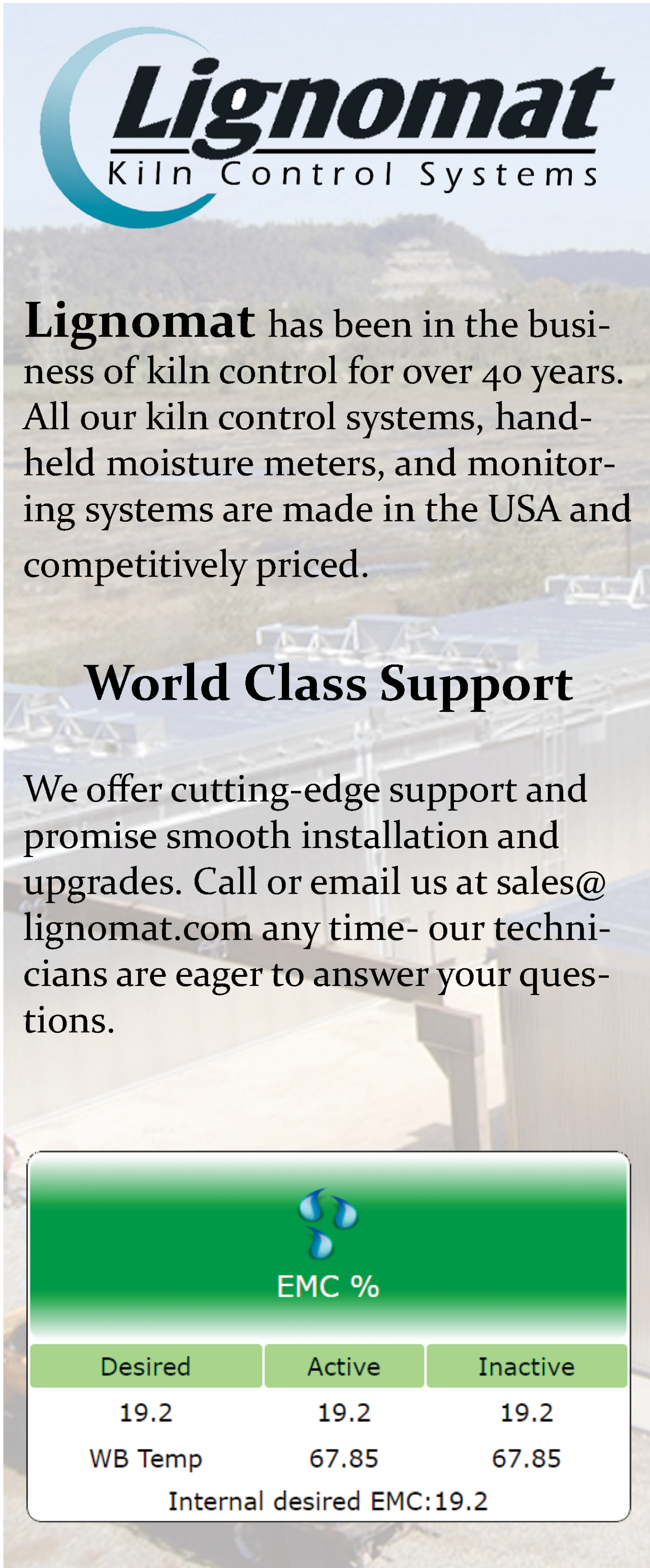 Brochures - Kiln Controls | Lignomat Systems